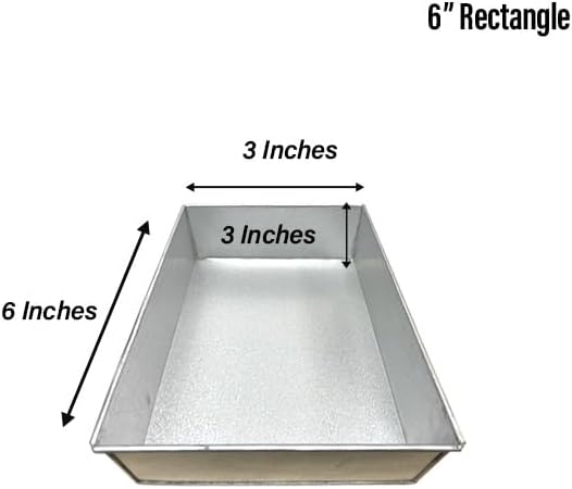 Single Rectangle Cake Pan – 6", 8", 10", 12" (3" Deep) | Heavy-Duty Tin ...
